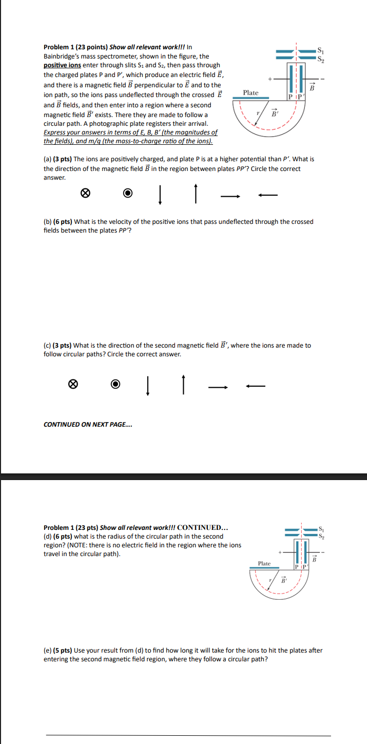 Solved Problem 1 (23 ﻿points) ﻿Show all relevant work!!! In | Chegg.com