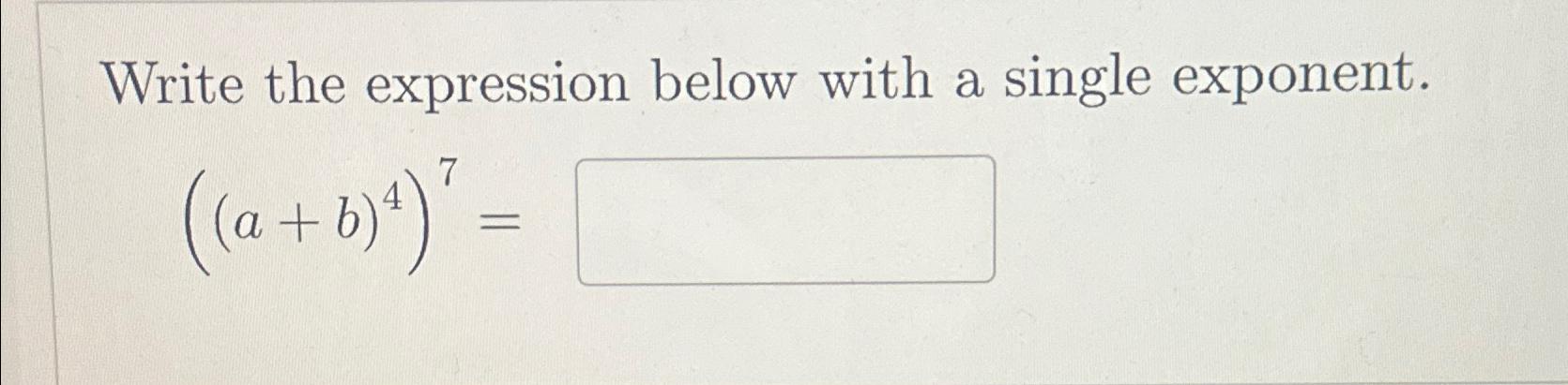 Solved Write the expression below with a single | Chegg.com