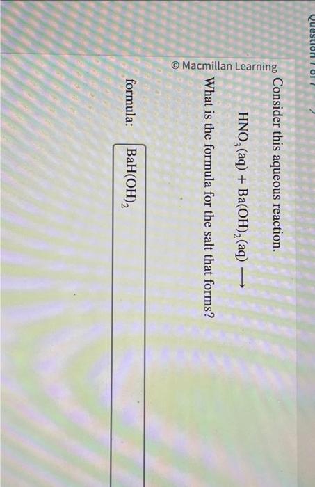 Solved Consider this aqueous reaction. HNO3(aq)+Ba(OH)2(aq) | Chegg.com