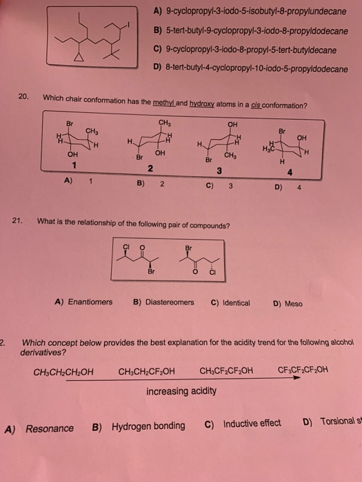 Solved A) 9-cyclopropyl-3-iodo-5-isobutyl-8-propylundecane | Chegg.com