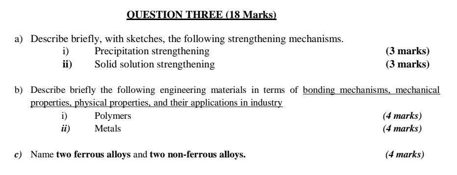 Solved OUESTION THREE (18 Marks) a) Describe briefly, with | Chegg.com Solved OUESTION THREE (18 Marks) a) Describe briefly, with | Chegg.com