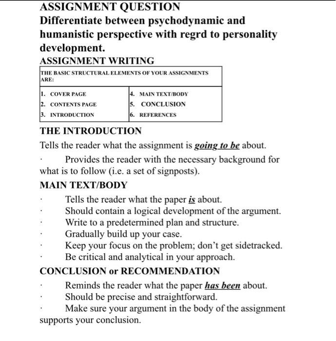 Solved ASSIGNMENT QUESTION Differentiate between | Chegg.com
