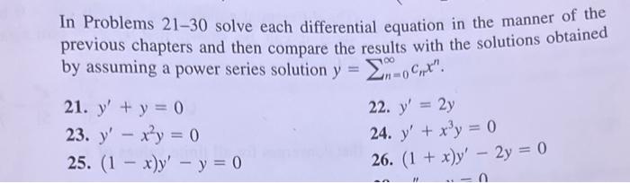 Solved Solve the differential equation #23, where the given | Chegg.com