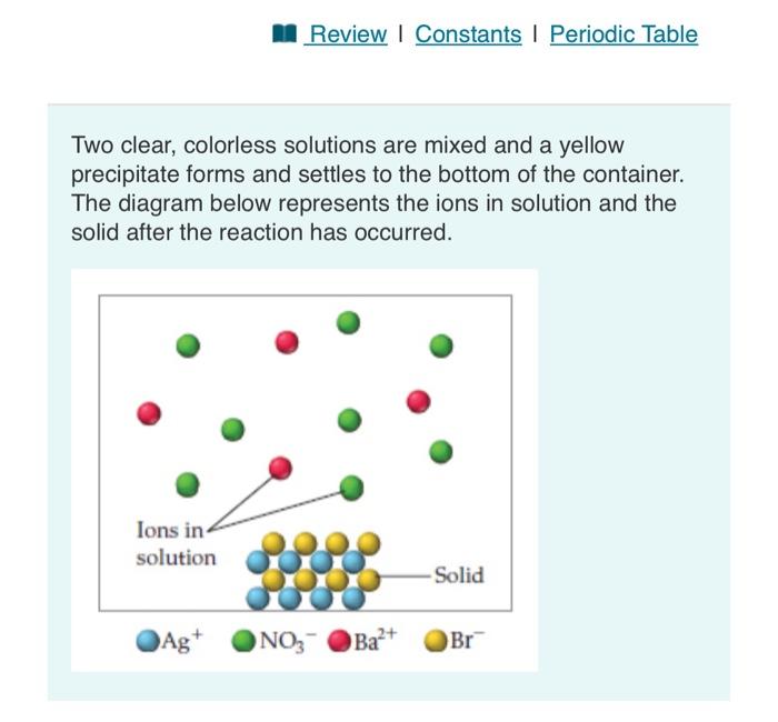Solved Two clear, colorless solutions are mixed and a yellow | Chegg.com