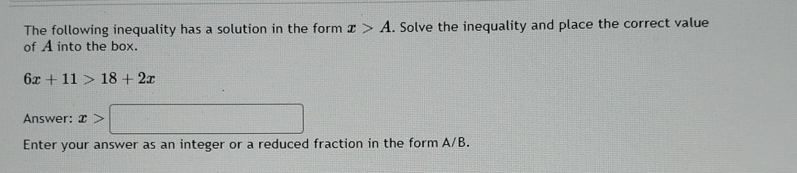 Solved The following inequality has a solution in the form | Chegg.com