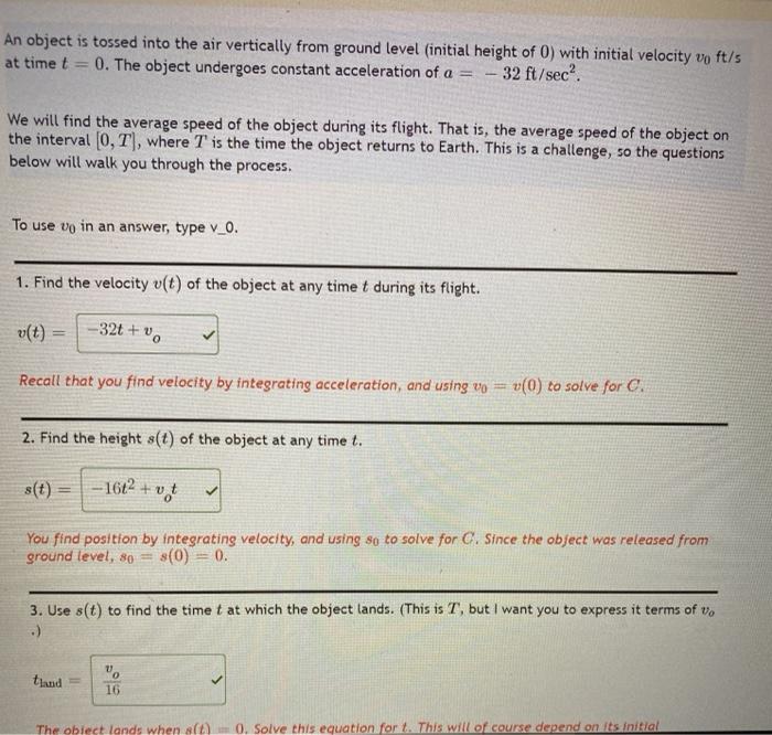 Solved An object is tossed into the air vertically from | Chegg.com