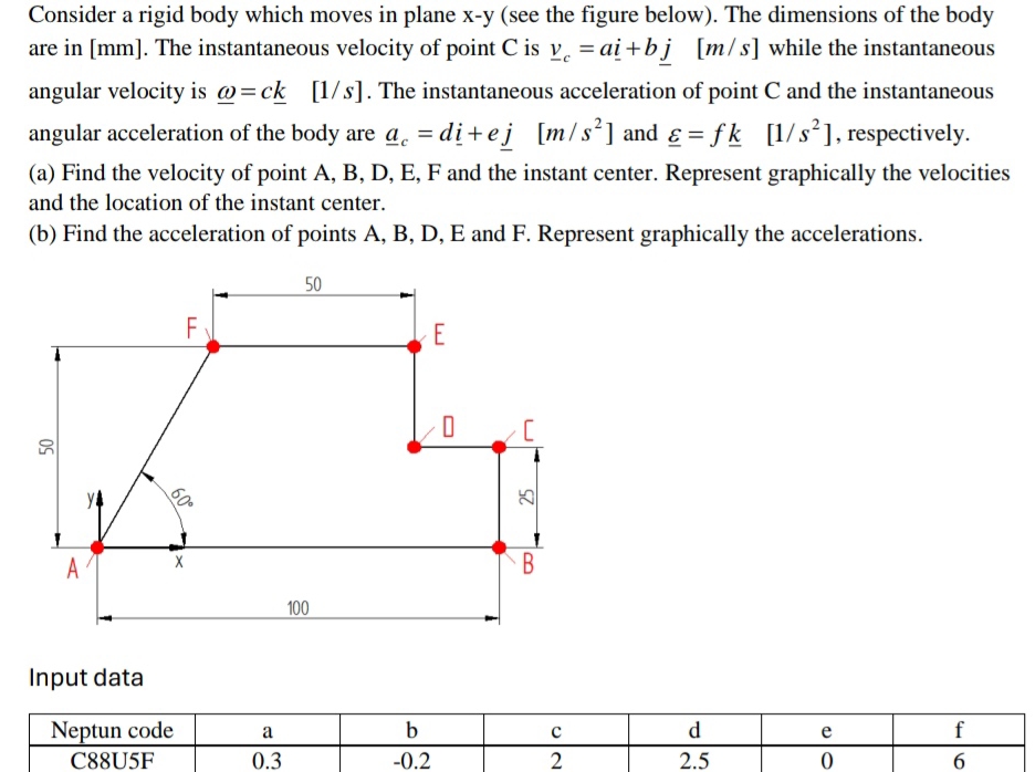 Solved Consider a rigid body which moves in plane x-y (see | Chegg.com