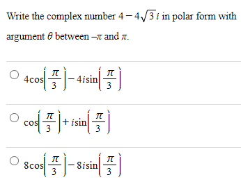 Solved Write the complex number 4-432i ﻿in polar form | Chegg.com