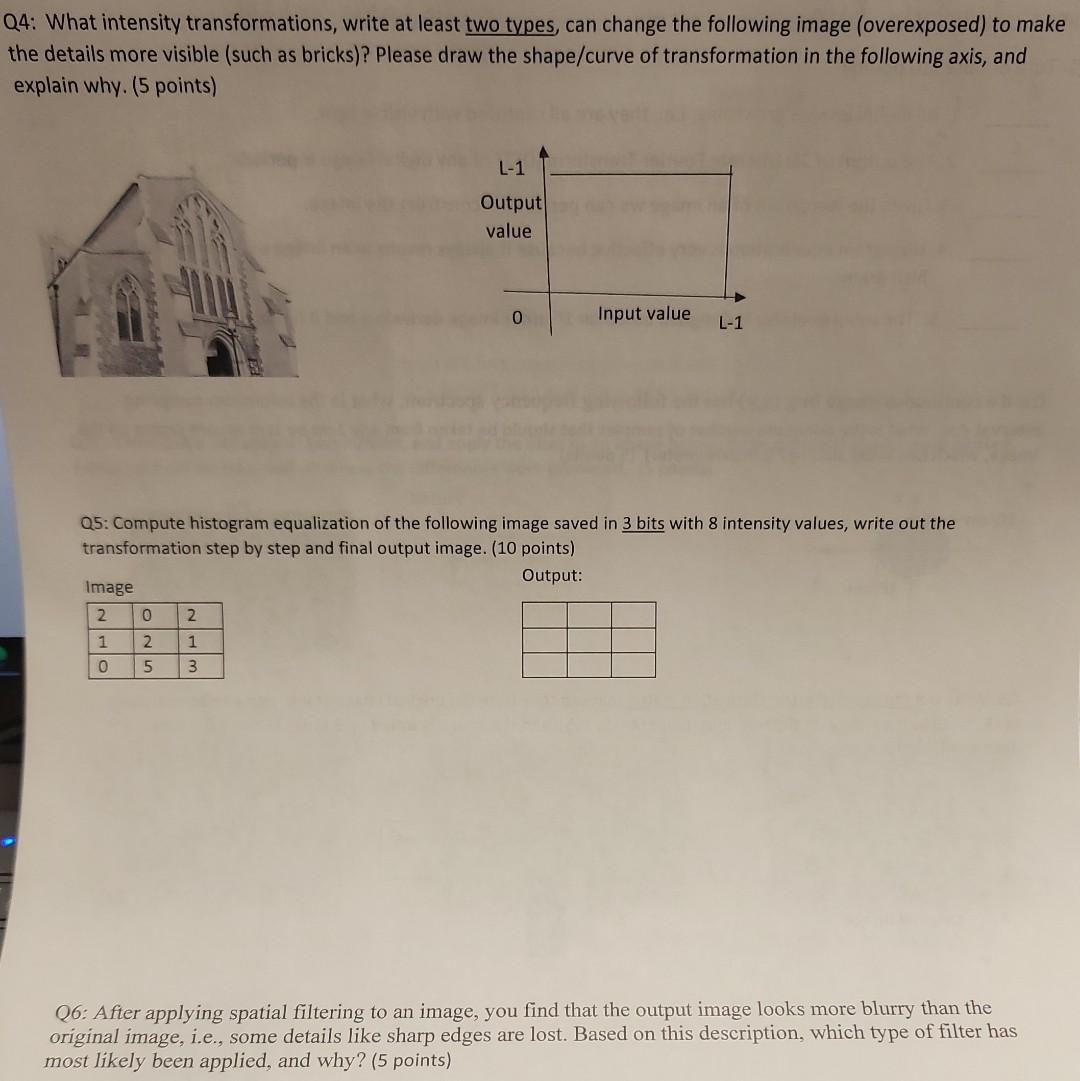 Solved Q4: What intensity transformations, write at least | Chegg.com