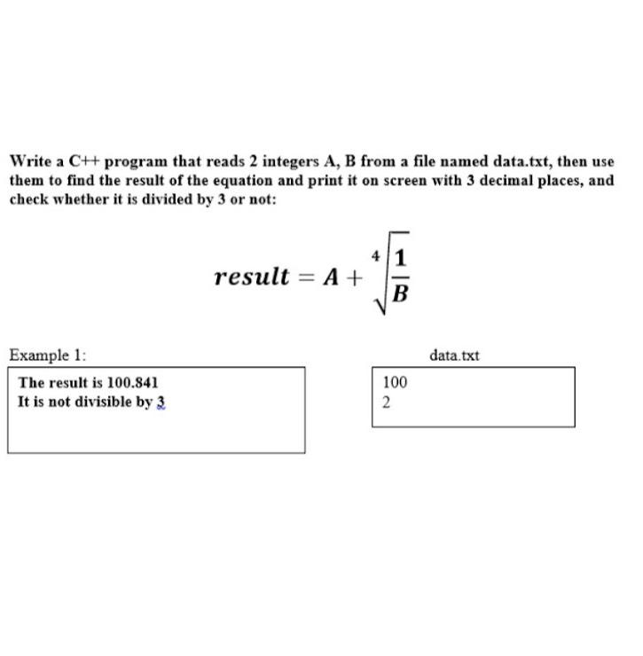 Solved Write a C++ ﻿program that reads 2 ﻿integers A, ﻿B | Chegg.com