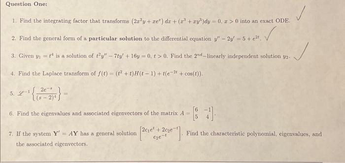 Solved 1. Find the integrating factor that transforms | Chegg.com