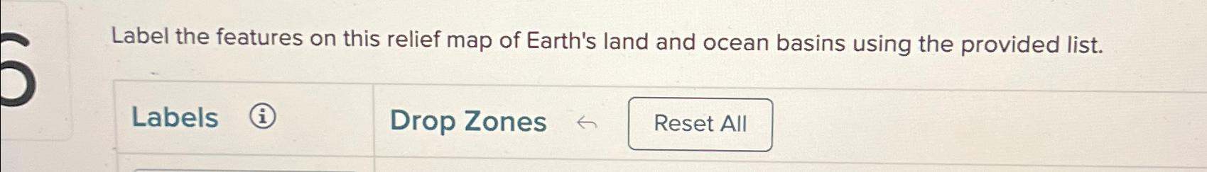 Solved Label the features on this relief map of Earth's land | Chegg.com