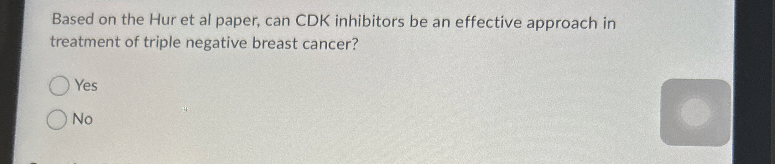 Solved Based on the Hur et al paper, can CDK inhibitors be | Chegg.com