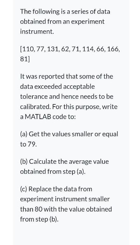 Solved The following is a series of data obtained from an | Chegg.com