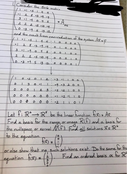 Solved Consider the 5x6 matrix 1--5144 2 8 -3-9 -9 3 -1 g 0 | Chegg.com
