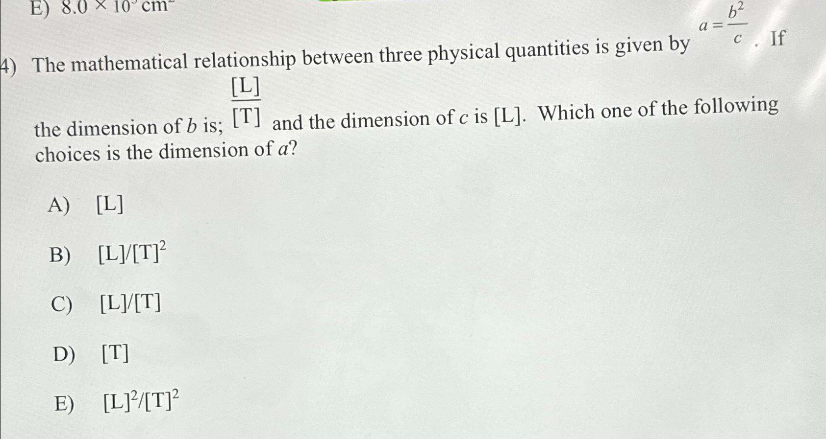 Solved The mathematical relationship between three physical | Chegg.com