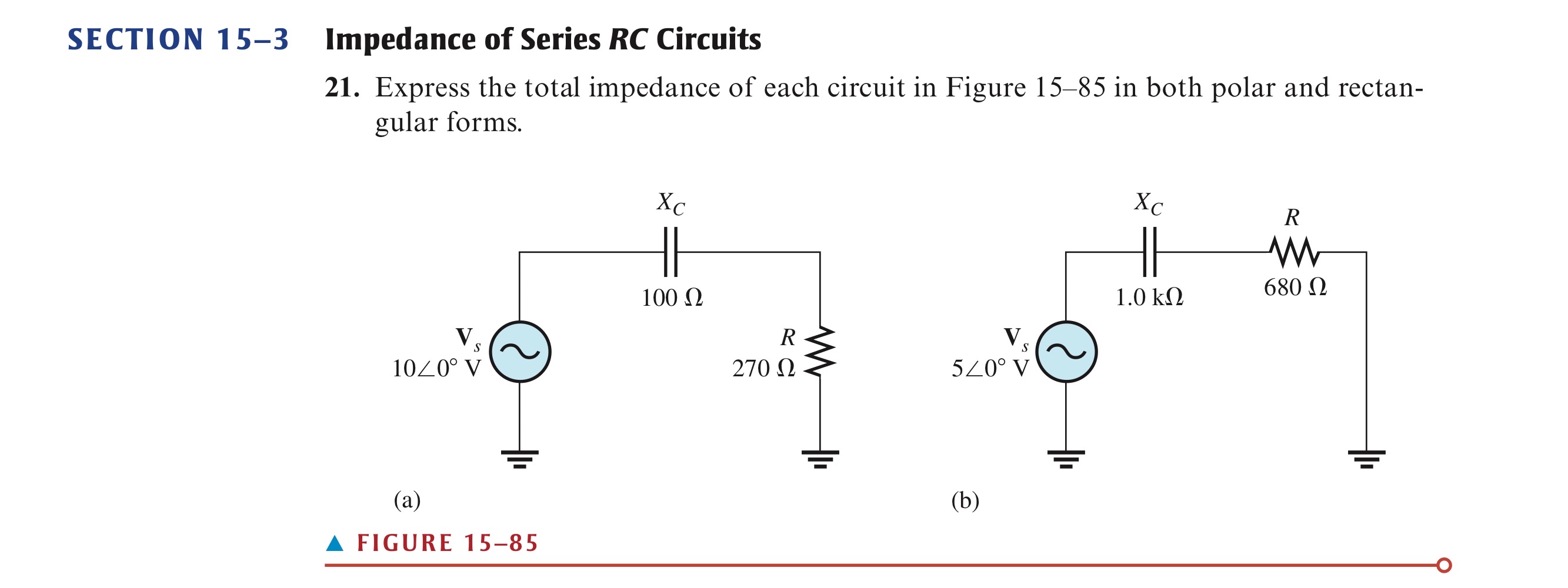 Solved SECTION 15-3 ﻿Impedance of Series RC Circuits21. | Chegg.com