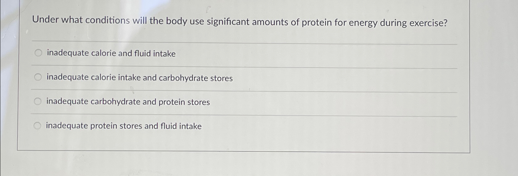 Solved Under what conditions will the body use significant | Chegg.com