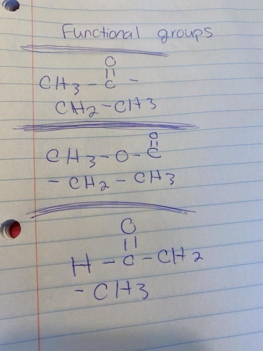 Solved Functional groups CH3- – С. CH2-CH3 од - 0-е — Она | Chegg.com