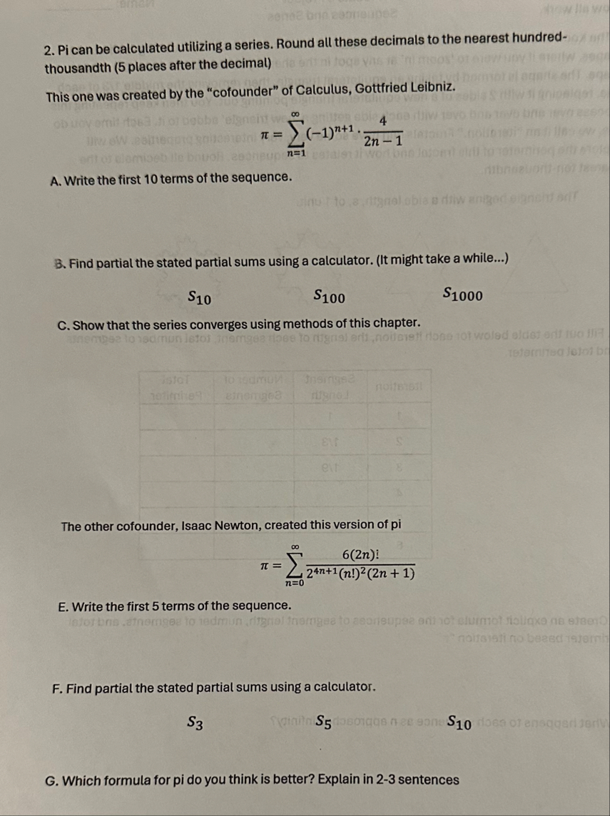 Solved Pi can be calculated utilizing a series. Round all | Chegg.com