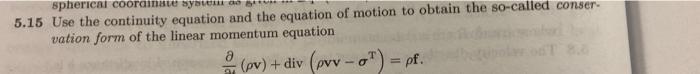 Solved spherical coordinate systems 5.15 Use the continuity | Chegg.com