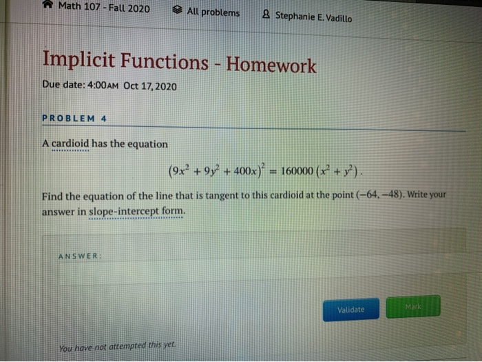 Solved Math 107 - Fall 2020 All problems & Stephanie E. | Chegg.com