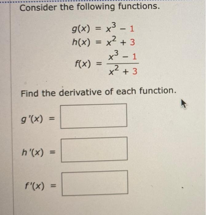 Solved Consider the following functions. - g(x) = x3 - 4x | Chegg.com