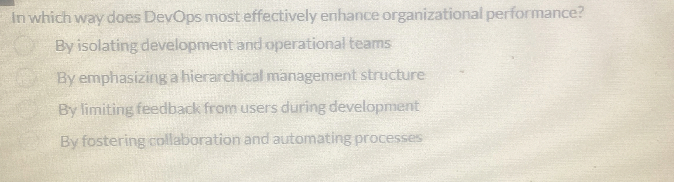 Solved In which way does DevOps most effectively enhance | Chegg.com