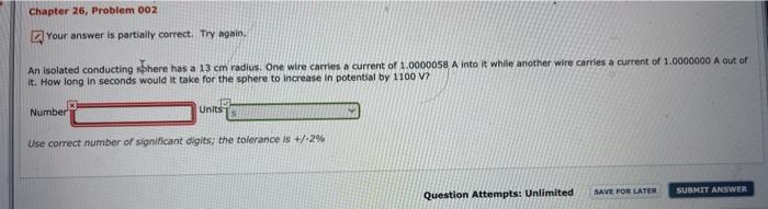 Solved Chapter 26, Problem 002 Your answer is partially | Chegg.com Solved Chapter 26, Problem 002 Your answer is partially | Chegg.com