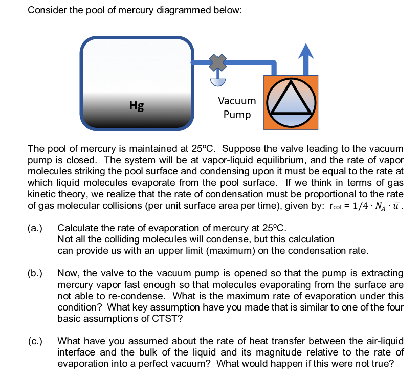 Solved Consider the pool of mercury diagrammed below:The | Chegg.com