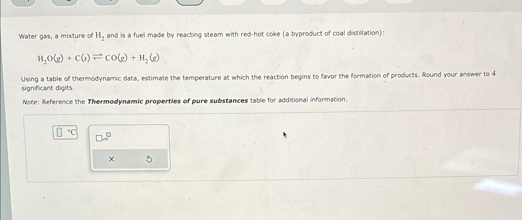 Solved Water gas, a mixture of H2 ﻿and is a fuel made by | Chegg.com