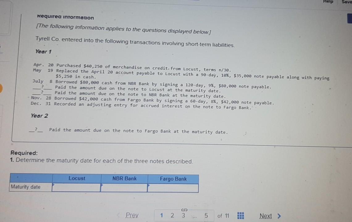 Solved Help Save Requirea information [The following | Chegg.com