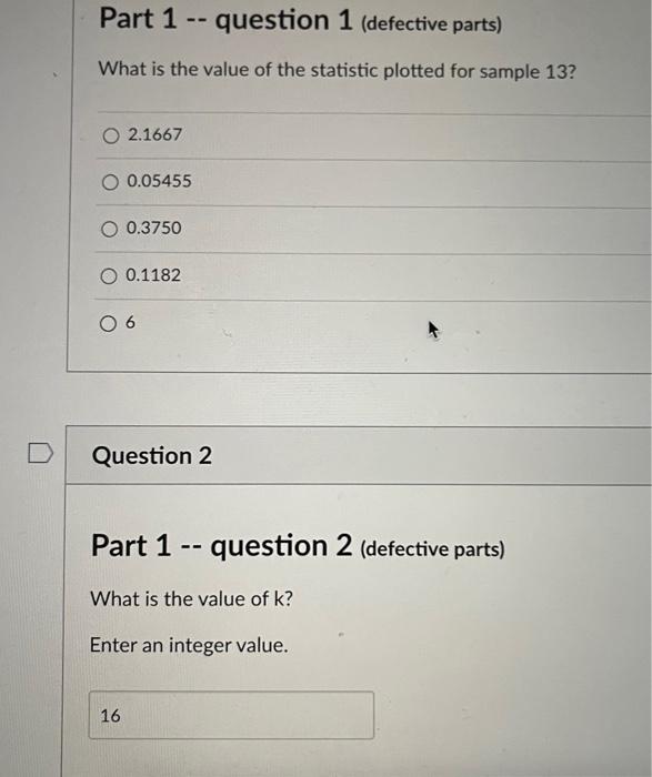 Part 1 Every 12 hours, 110 parts are randomly sampled | Chegg.com