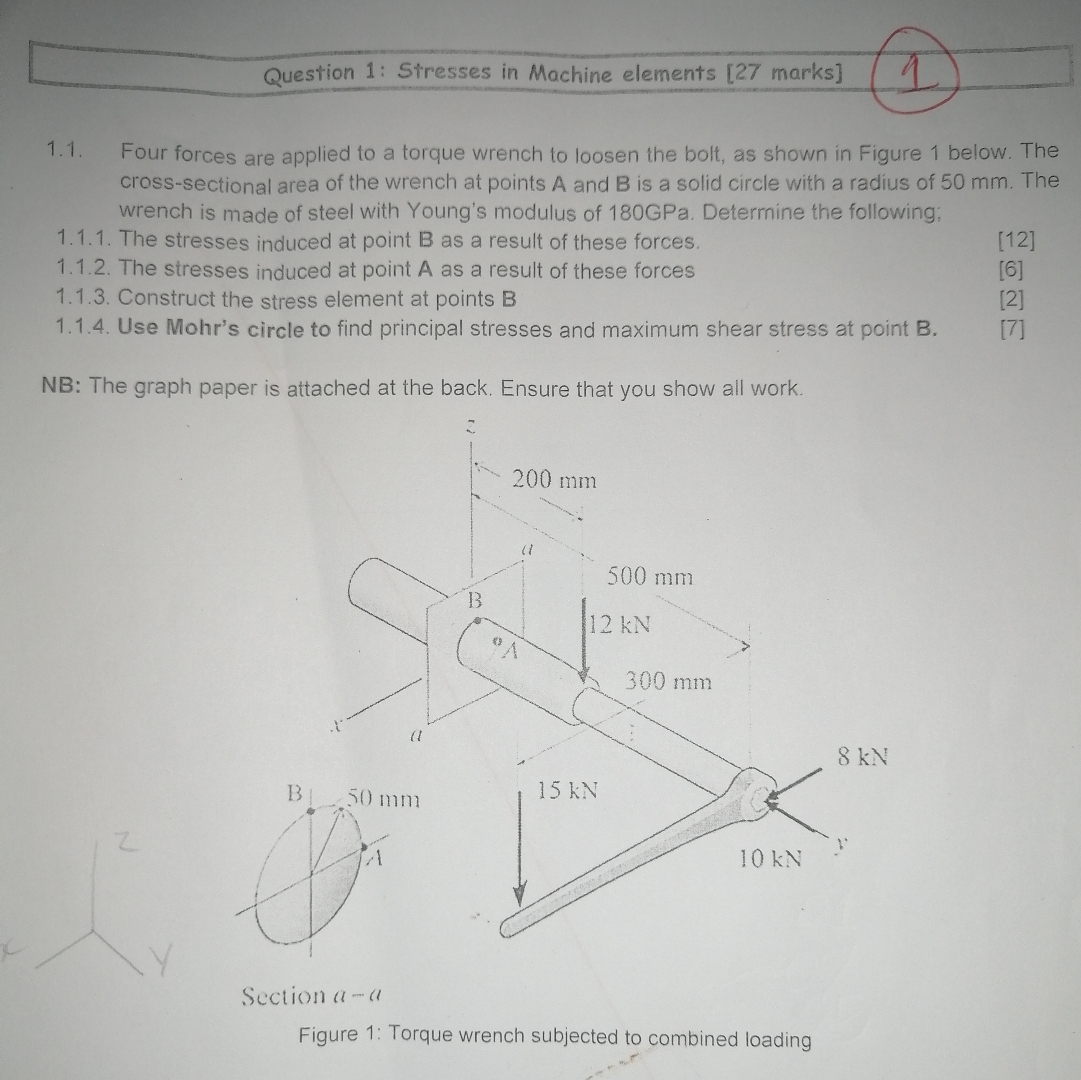 Solved Question 1: Stresses in Machine elements [27 | Chegg.com