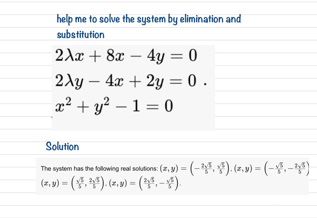 Solved help me to solve the system by elimination | Chegg.com