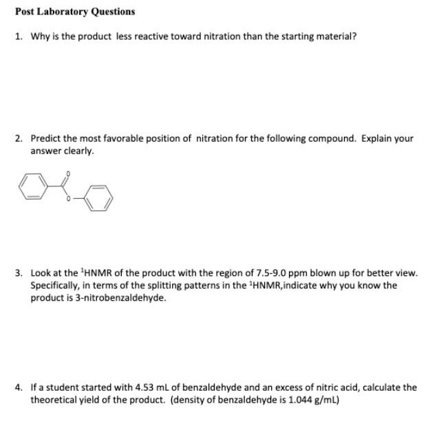 Solved Nitration of Benzaldehyde Virtual Lab Purpose: For | Chegg.com