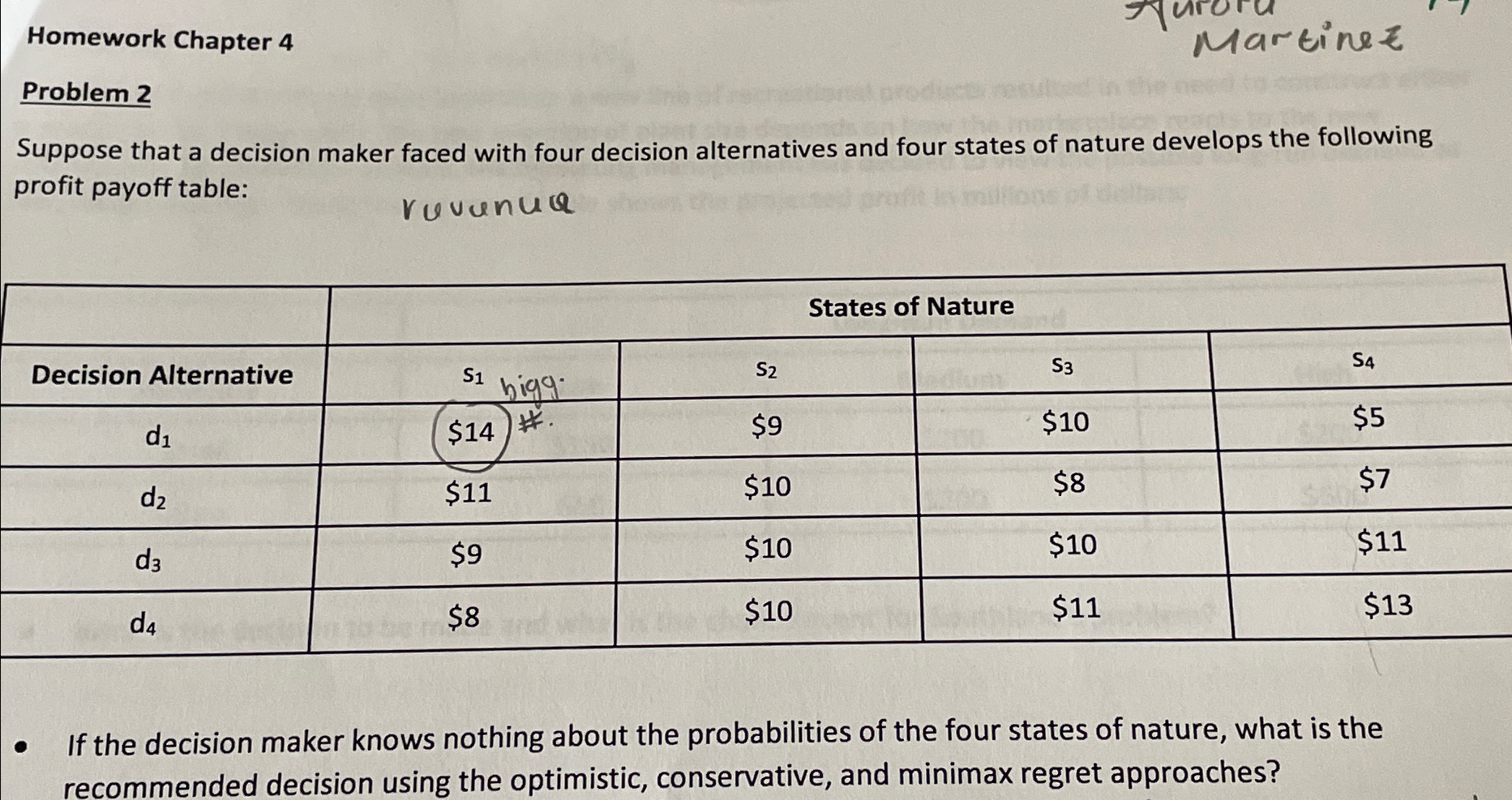 Solved Homework Chapter 4Problem 2Suppose that a decision | Chegg.com
