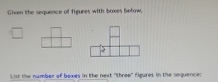 Solved Given the sequence of figures with boxes below,List | Chegg.com
