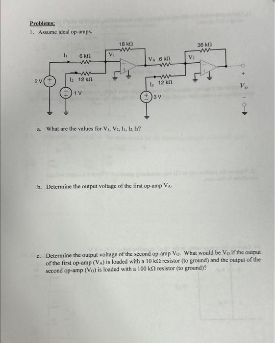 Solved Problems: 1. Assume ideal op-amps. a. What are the | Chegg.com