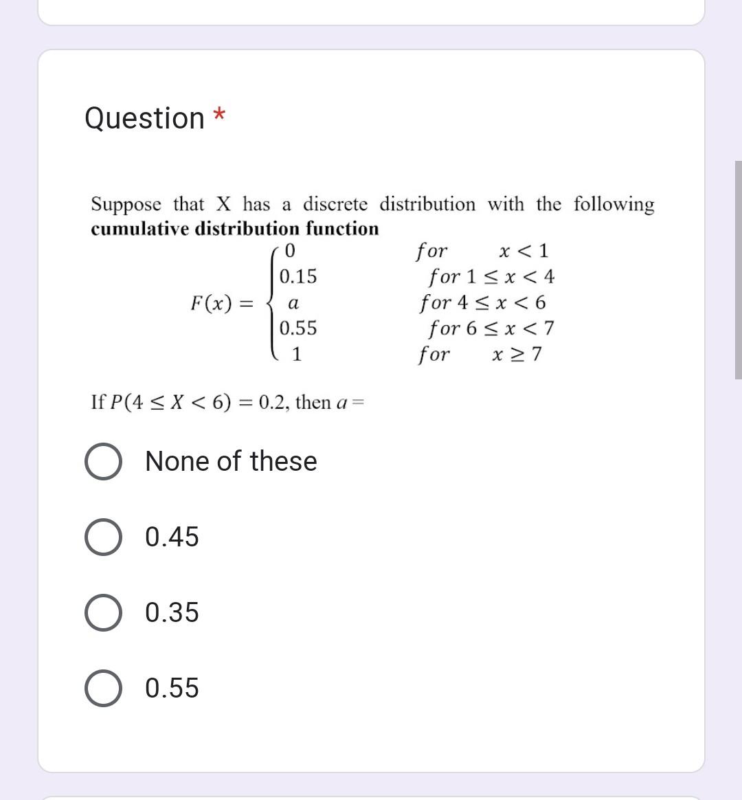 Solved Suppose that X has a discrete distribution with the | Chegg.com