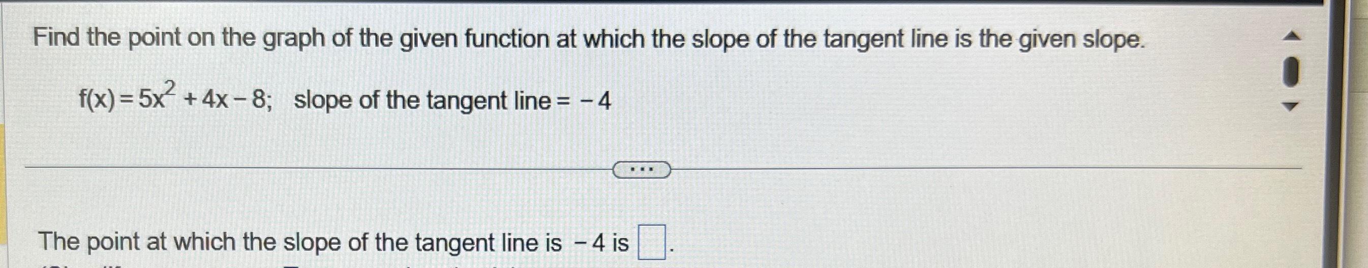 Solved Find the point on the graph of the given function at | Chegg.com