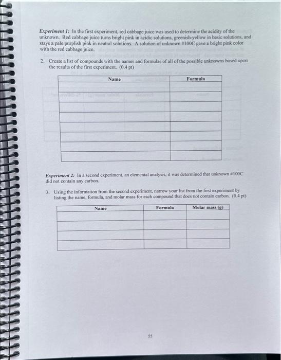 Solved Part 2. Identifying an unknown acidic, basic or | Chegg.com