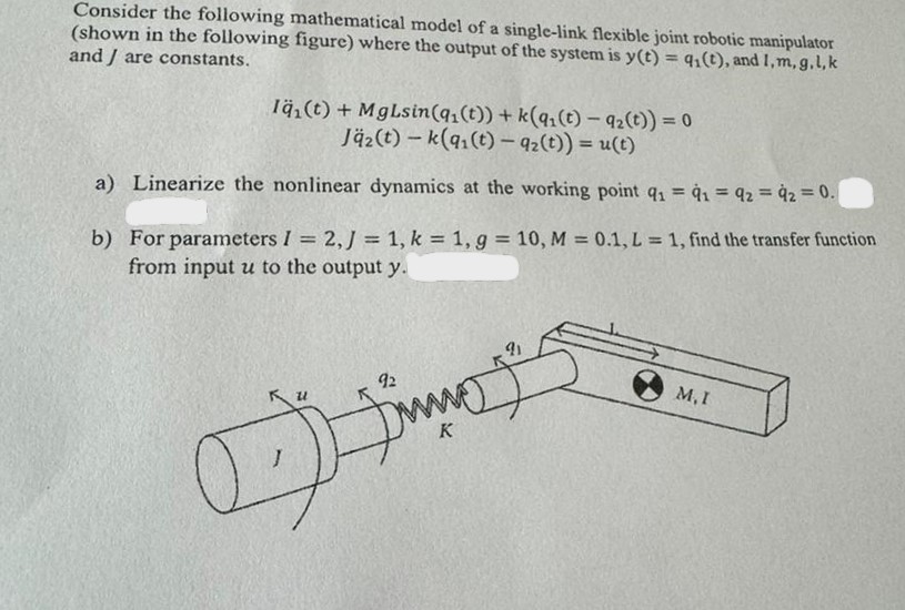 Solved Consider the following mathematical model of a | Chegg.com