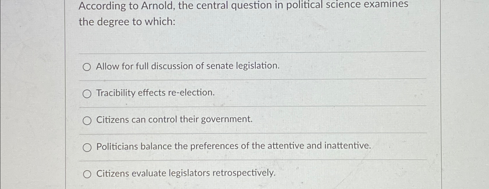 Solved According to Arnold, the central question in | Chegg.com