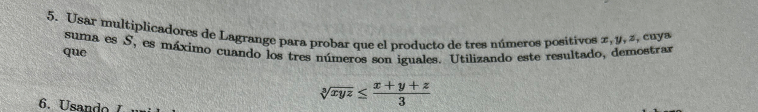 Solved Usar multiplicadores de Lagrange para probar que el | Chegg.com