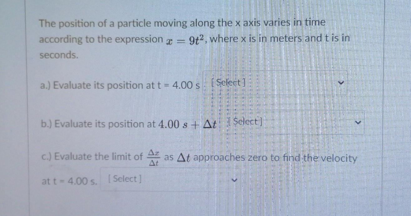 Solved a The position of a particle moving along the x axis | Chegg.com
