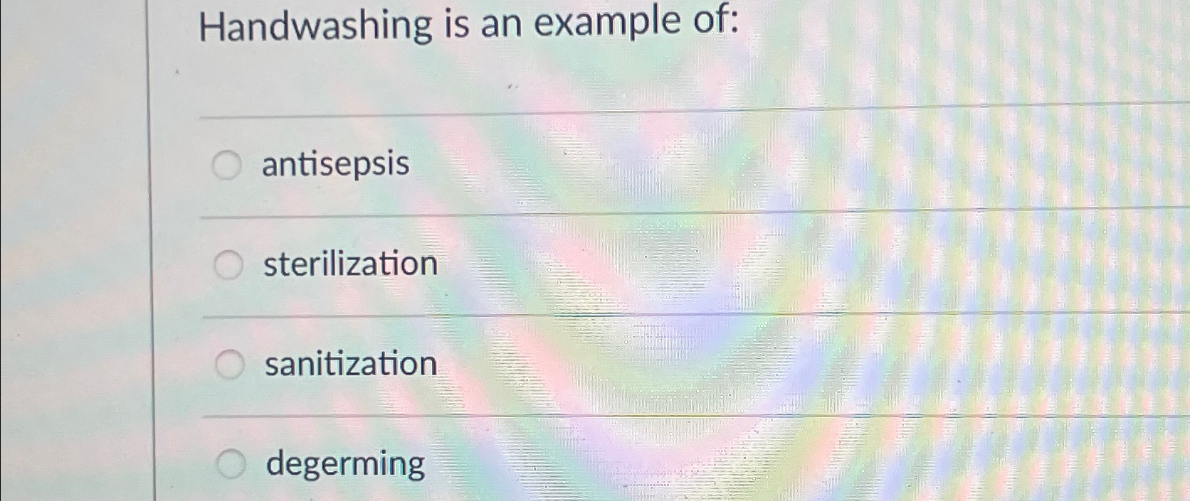 Solved Handwashing is an example | Chegg.com