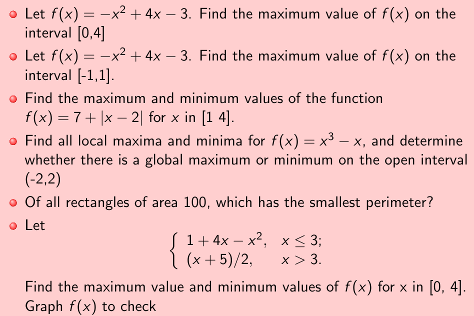 Solved Let f(x)=-x2+4x-3. ﻿Find the maximum value of f(x) | Chegg.com