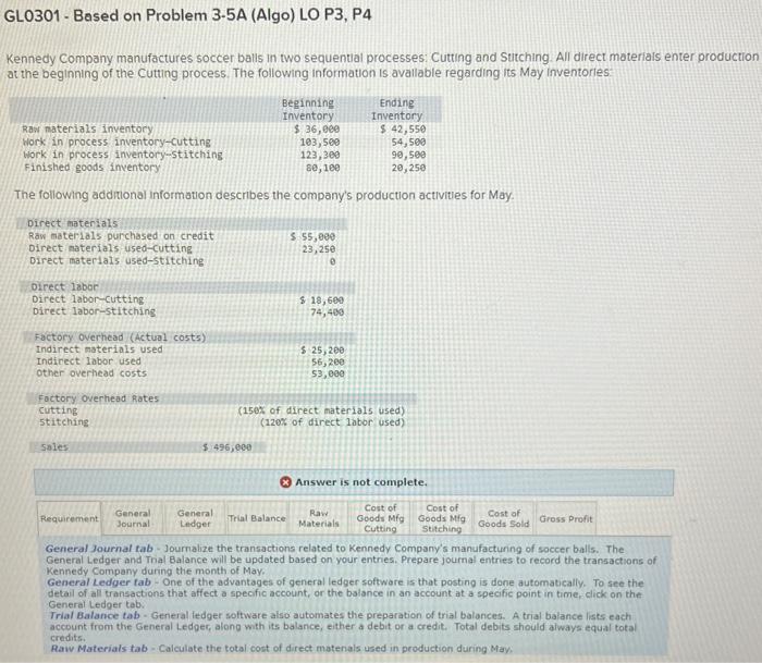 GL0301- Based on Problem 3-5A (Algo) LO P3, P4 | Chegg.com