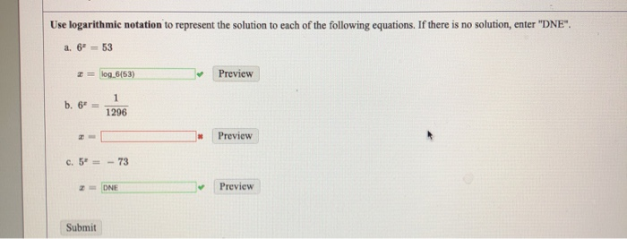 Solved Use logarithmic notation to represent the solution to | Chegg.com